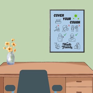 Health Office Poster: Cover Your Cough, Hand Hygiene (PDF Download) - Etsy