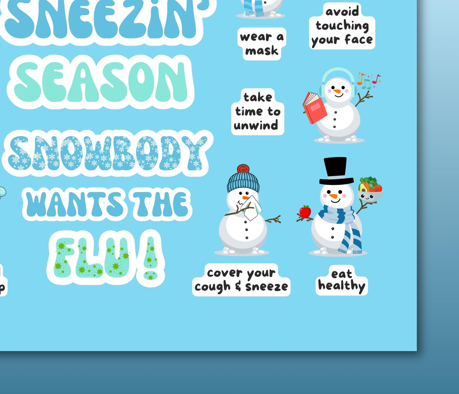 Winter Flu Season School Nurse Poster: Health Office Decor (digital ...
