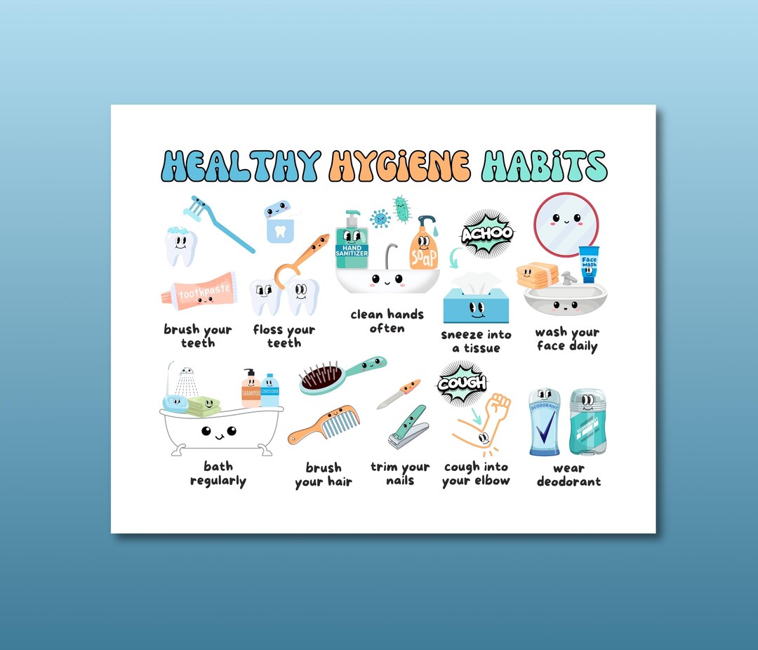 Healthy Hygiene Habits Poster: School Nurse Office Decor - Etsy