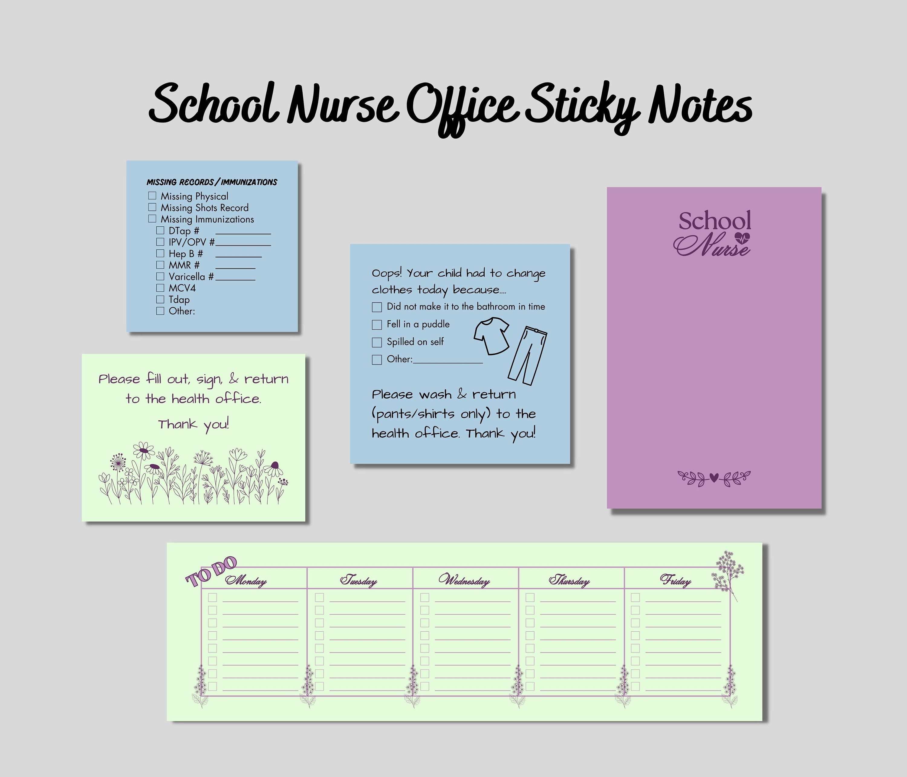 School Nurse Sticky Notes, School Nurse Post-it®, Gift for School Nurse ...