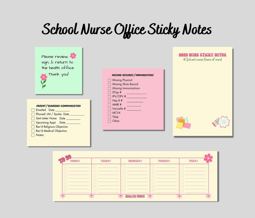 School Nurse Post-it®, School Nurse Sticky Notes, Stylish School Nurse ...