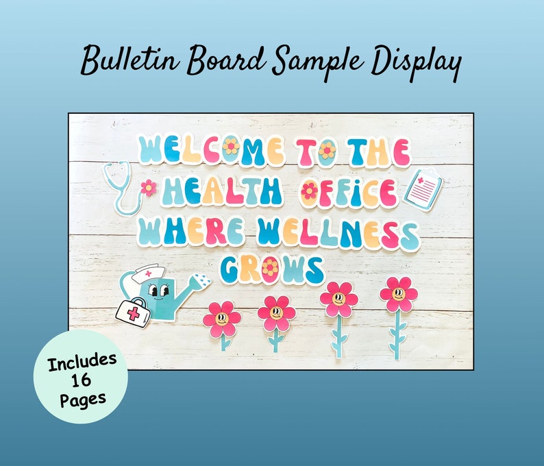 Pastel Health Office Bulletin Board Kit, School Nurse Bulletin Board ...