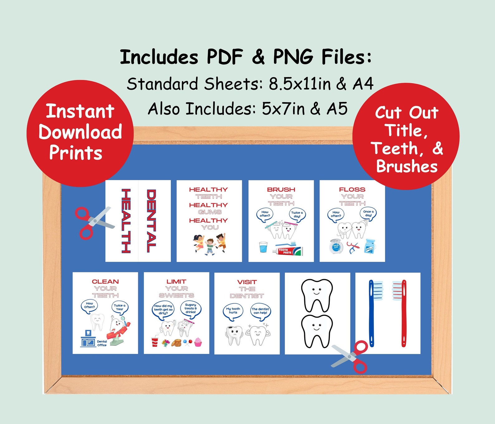 School Nurse Bulletin Board Kit, February Dental Awareness Printables ...