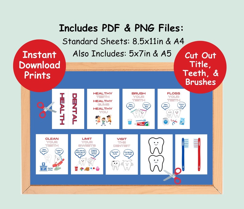 School Nurse Bulletin Board Kit, February Dental Awareness Printables ...