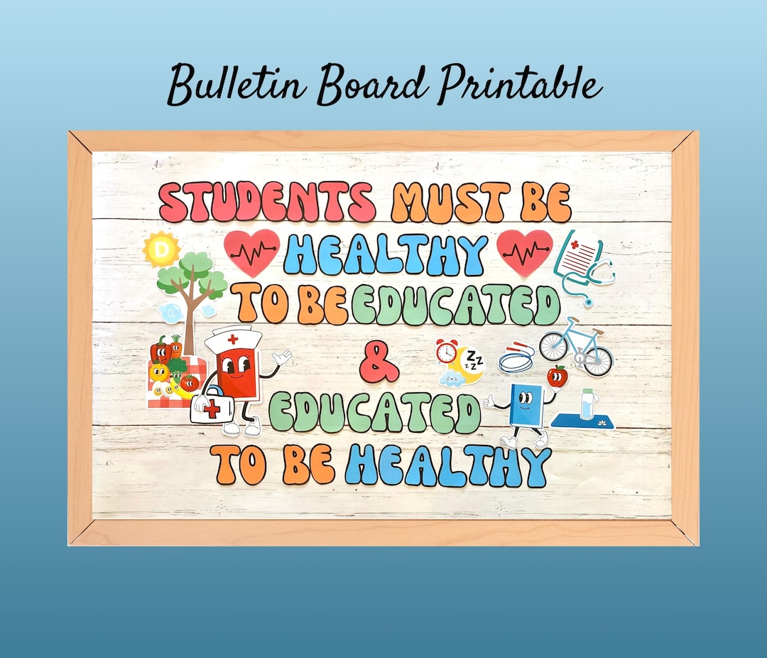 School Nurse Bulletin Board Kit: Healthy, Educated Students Decor (PDF ...