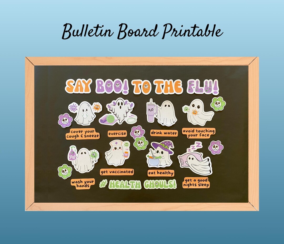 Flu Season Bulletin Board Kit: Say Boo to the Flu Clinic Decor (PDF ...