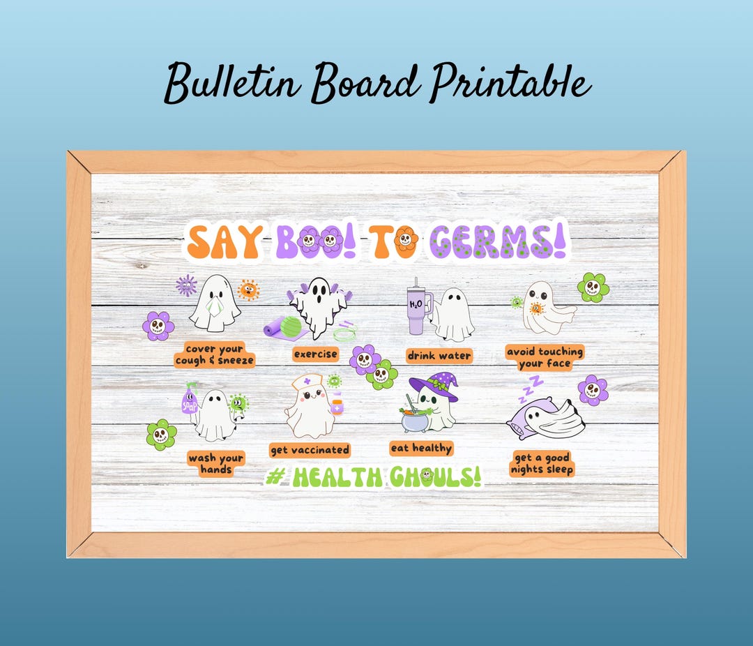 Say Boo to Germs Bulletin Board: Halloween Health Office Decor (PDF ...