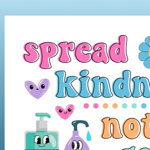 Spread Kindness Not Germs Poster: School Nurse Office Decor - Etsy
