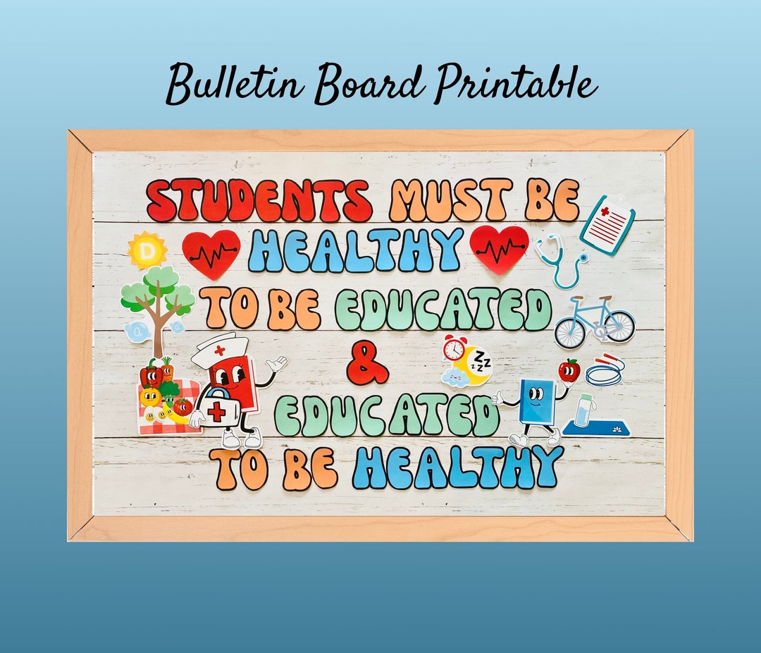 School Nurse Bulletin Board Kit, Nurse Bulletin Board Set Printable ...