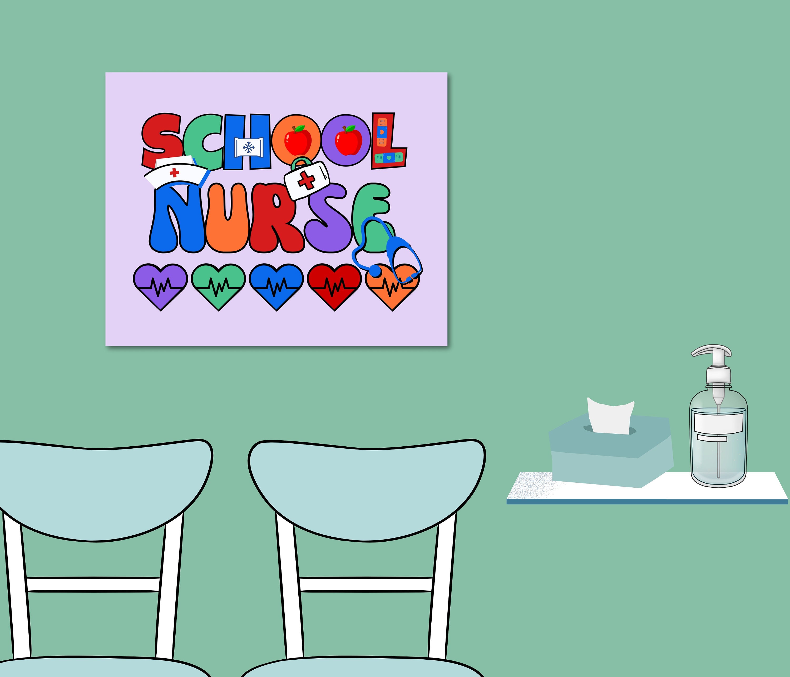 School Nurse Printable Poster, Nurse Office Door Sign, School Nurse ...