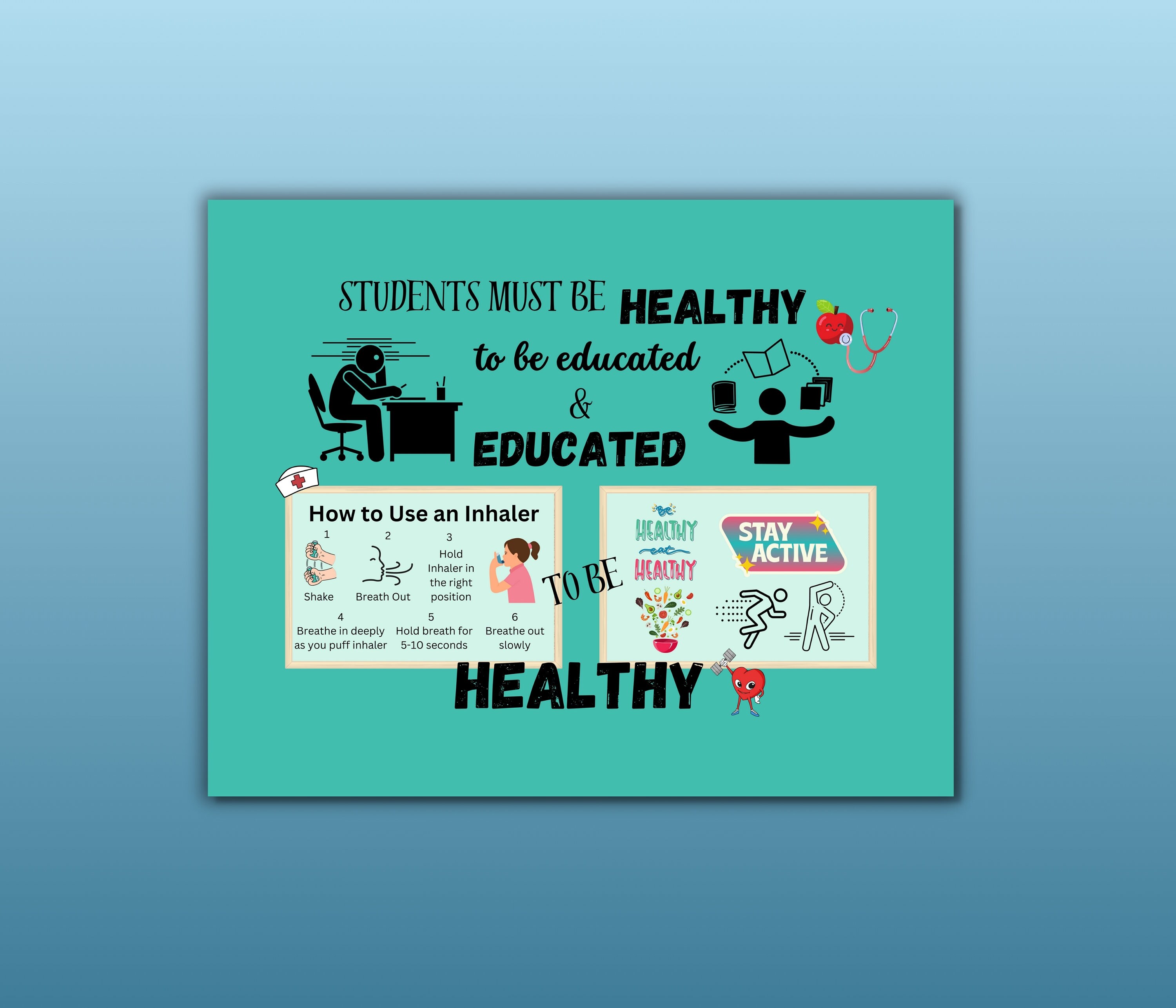 School Health Office Decor, School Nurse Poster, Students Must Be ...