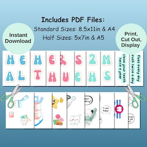 Dental Hygiene Bulletin Board Kit: Healthy Habits Oral Hygiene Decor ...