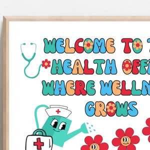 Health Office Wellness Poster Printable, School Nurse Decor, Medical ...