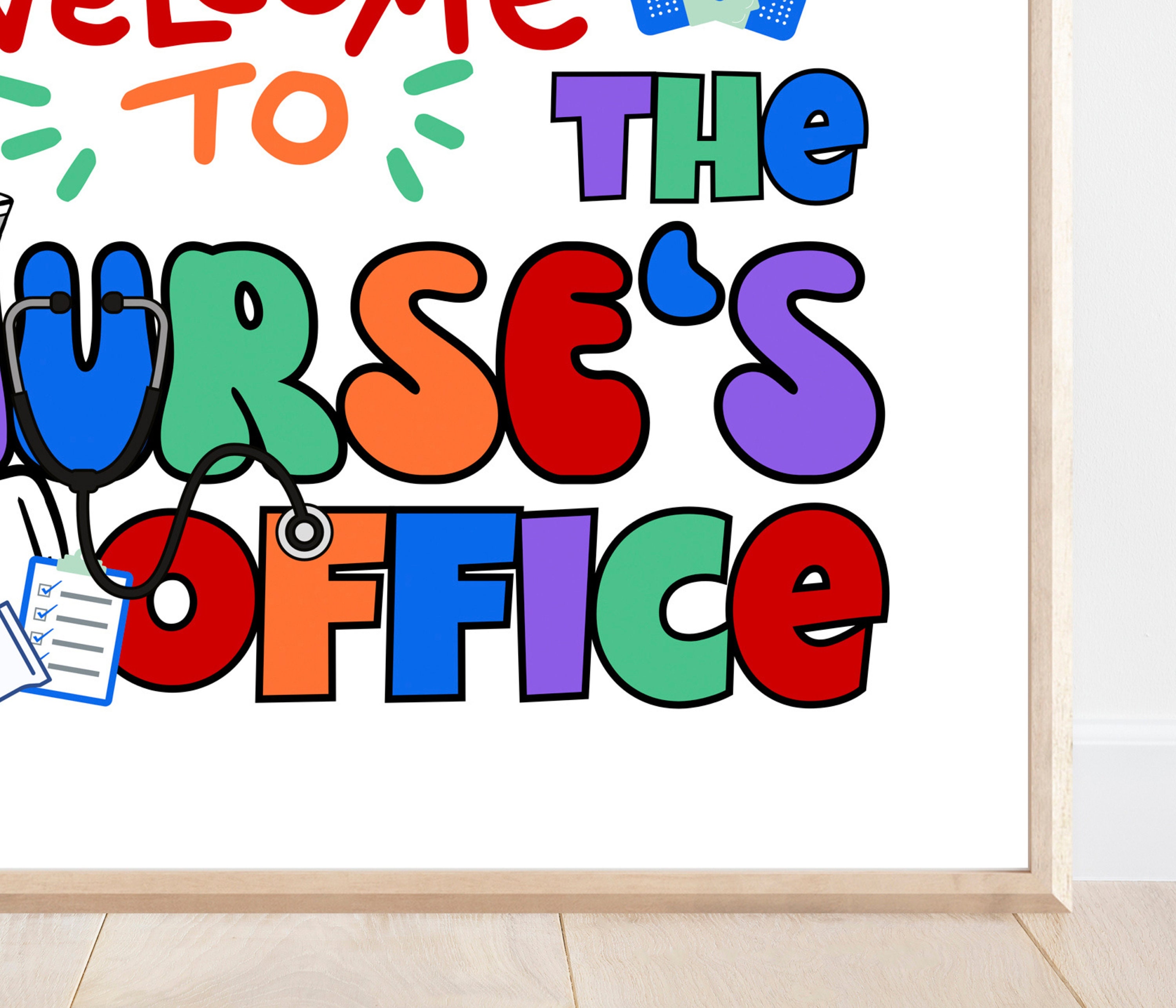 Nurse Office Welcome Poster: Colorful Health Clinic Decor (digital ...