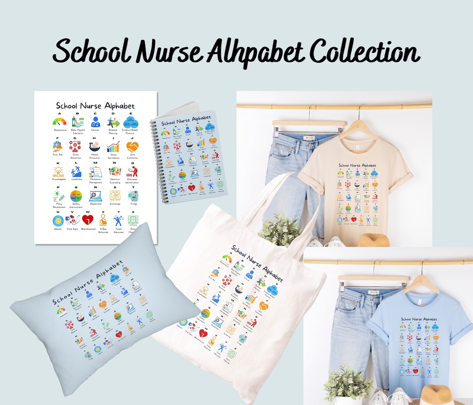 Modern School Nurse Alphabet Poster School Nurse Decor - Etsy
