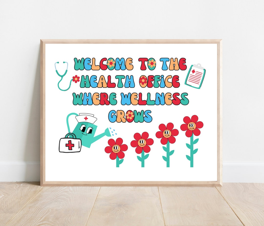 Health Office Wellness Poster Printable, School Nurse Decor, Medical ...