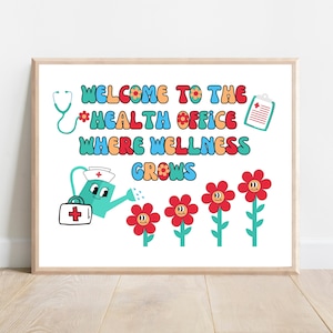 Health Office Wellness Poster Printable, School Nurse Decor, Medical ...