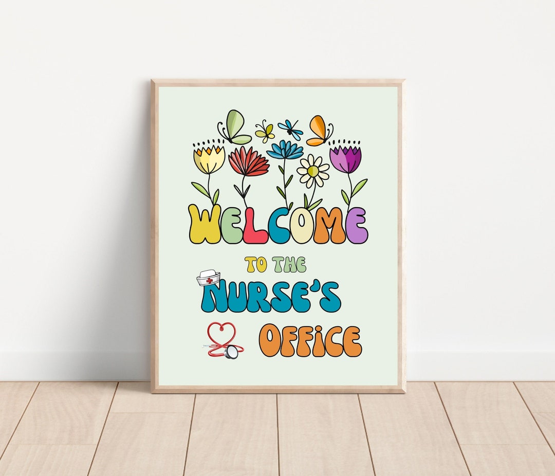 Nurse's Office Printable Welcome Poster, School Nurse Sign, Health ...
