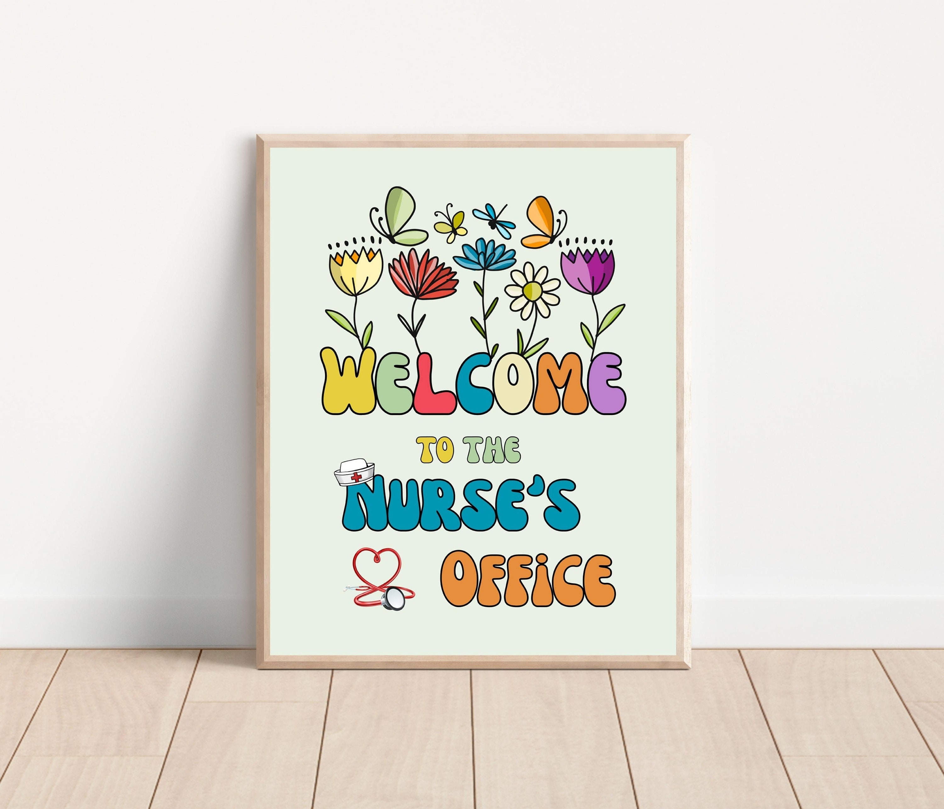 Nurse's Office Printable Welcome Poster, School Nurse Sign, Health ...