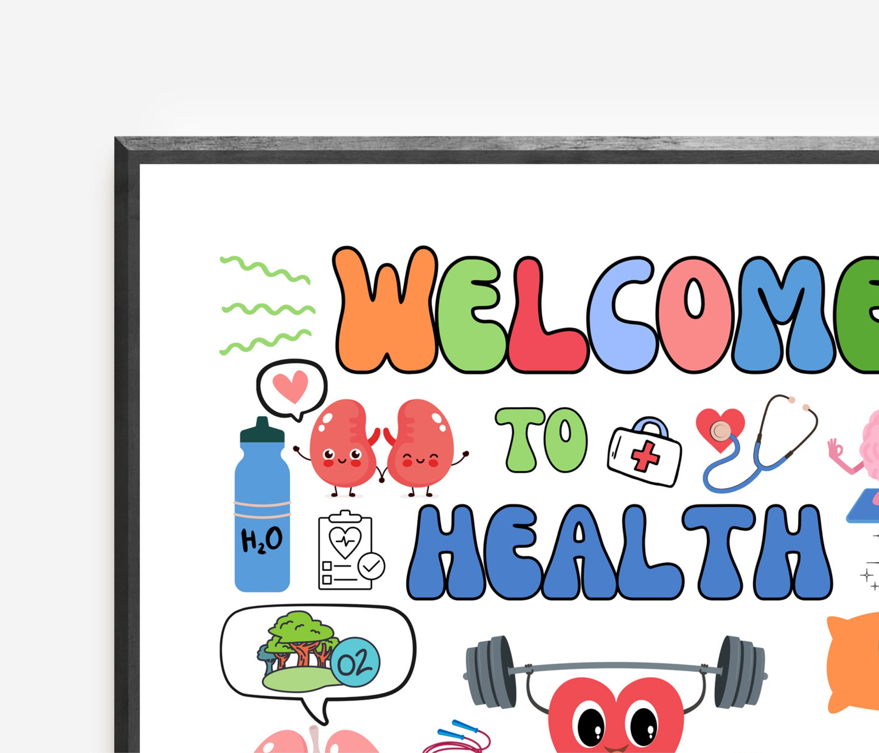 Health Office Welcome Sign, Cute Clinic Decor, Health Class Poster ...
