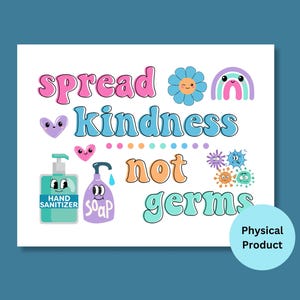 Spread Kindness Not Germs Poster: School Nurse Office Decor - Etsy