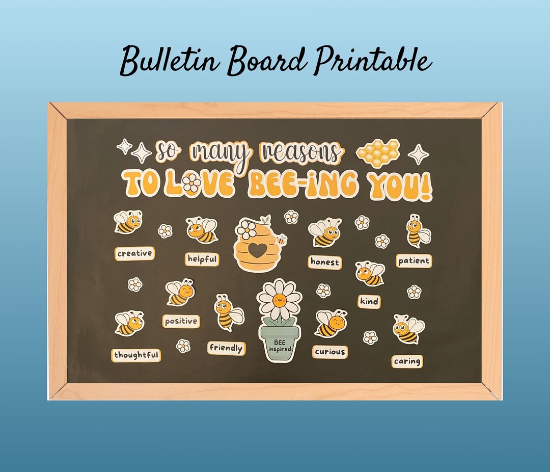 Positive Affirmation Bulletin Board: Bee Themed Classroom Decor ...