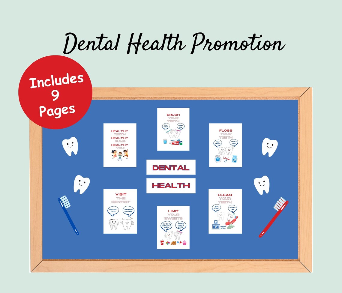 School Nurse Bulletin Board Kit, February Dental Awareness Printables ...