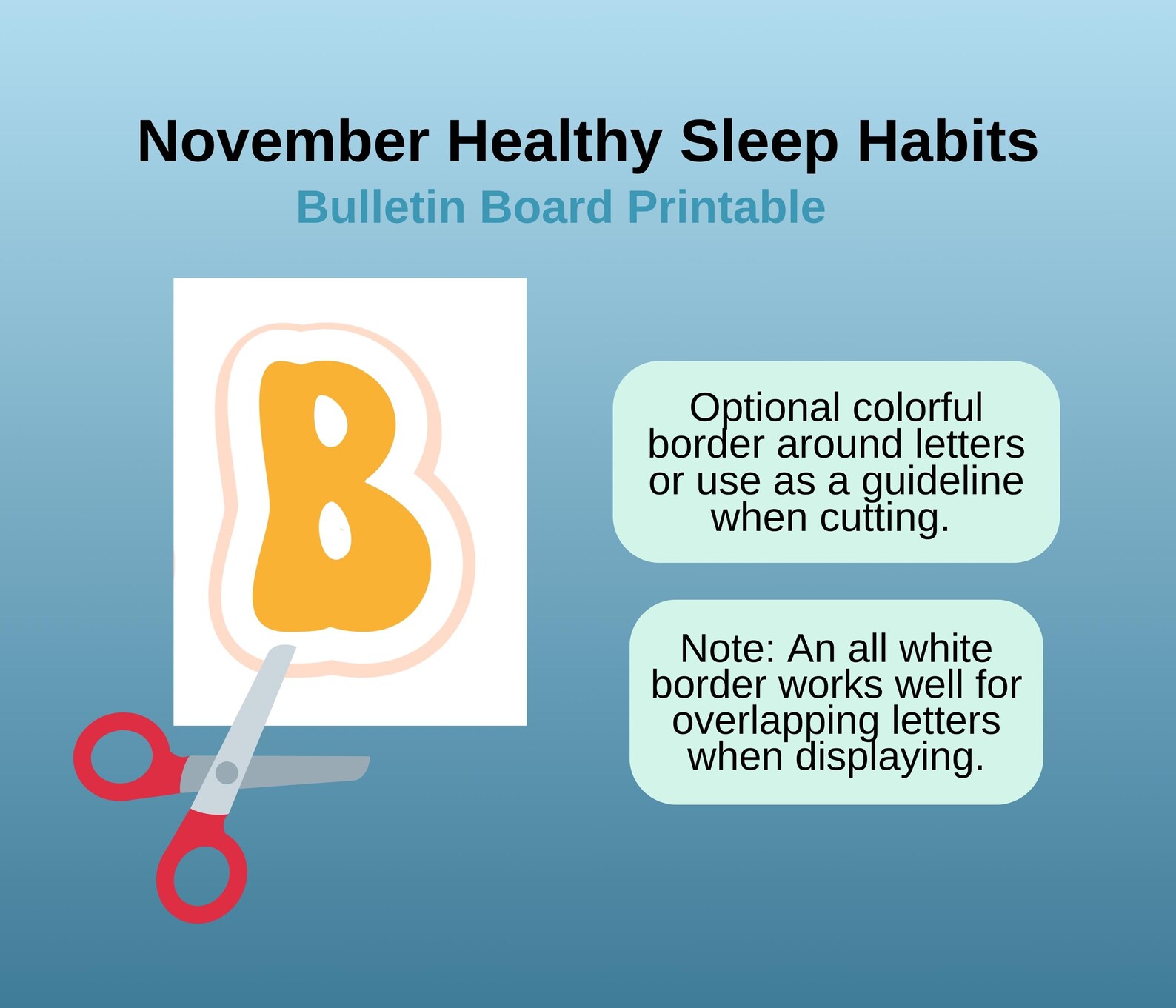Healthy Sleep Habits Bulletin Board Kit, Thanksgiving School Nurse ...