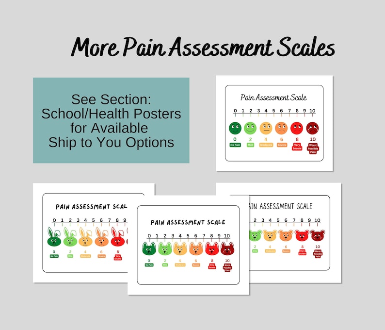 Brave Bear Pain Scale Poster, Pain Assessment Scale, School Nurse Pain ...