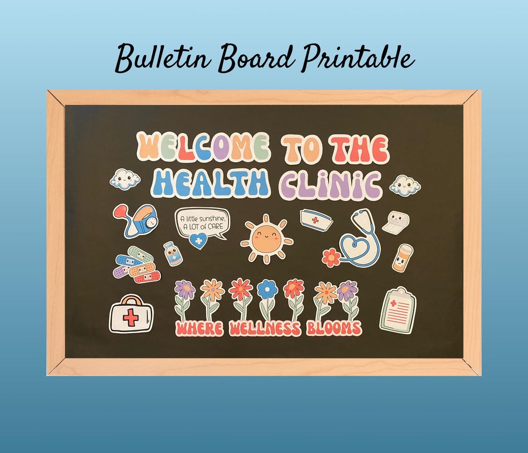 Health Clinic Bulletin Board Printable, Welcome Sign Where Wellness ...