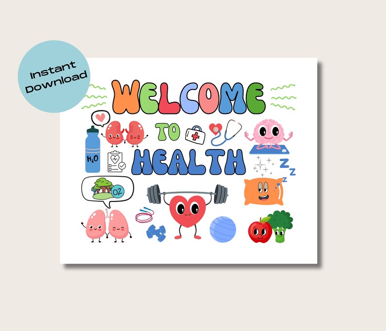 Welcome to Health Printable Poster, Health Office Welcome Sign, School ...