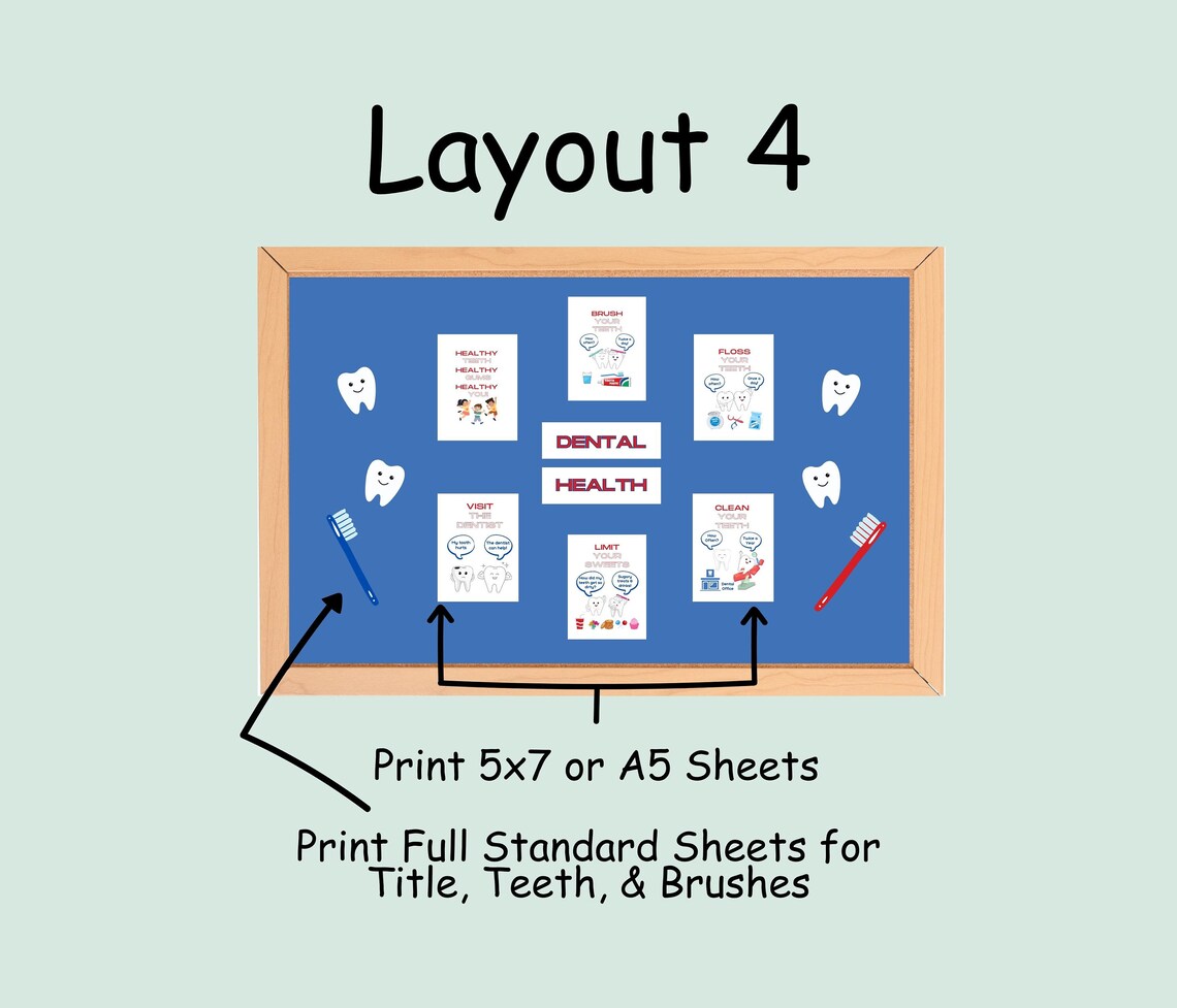 School Nurse Bulletin Board Kit, February Dental Awareness Printables ...