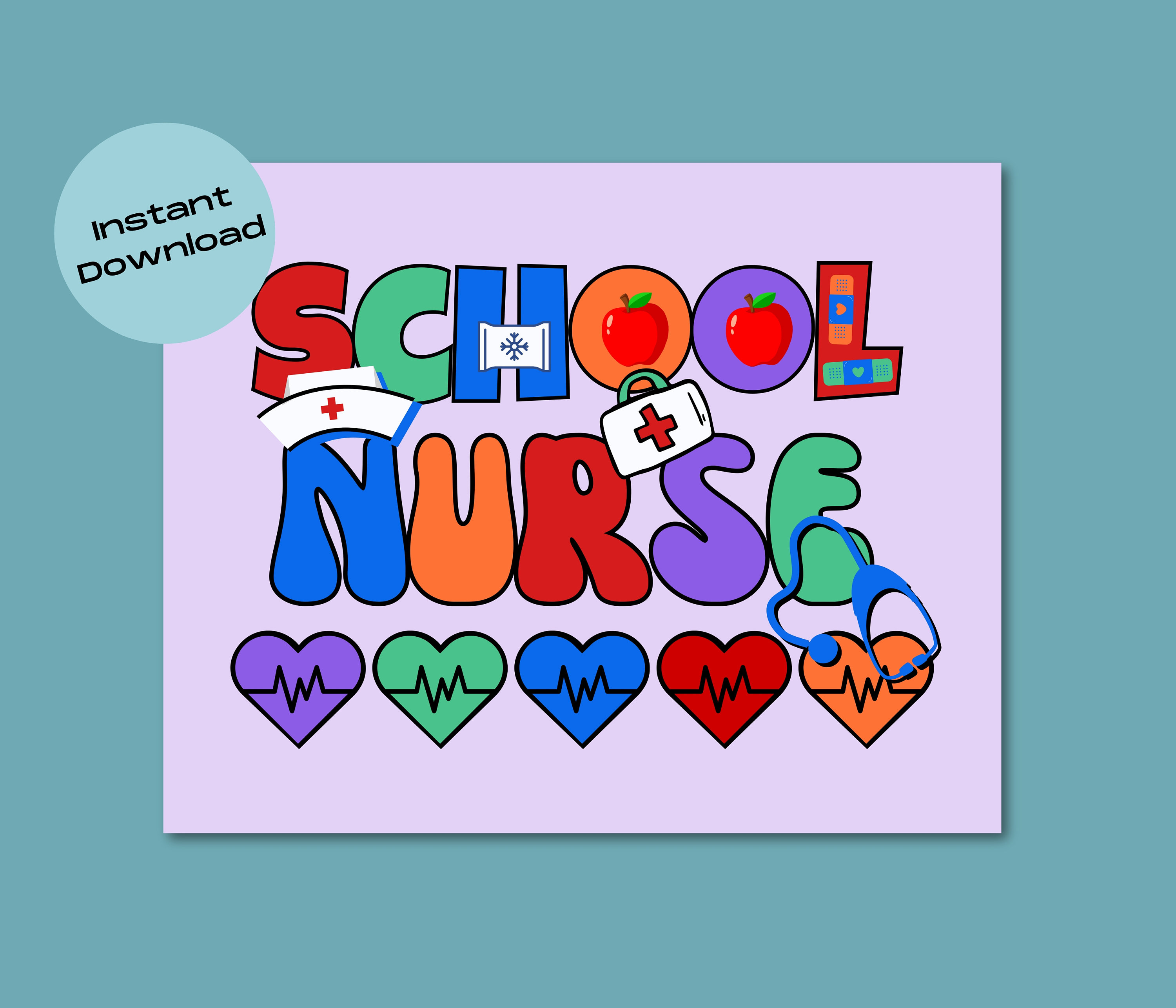 School Nurse Printable Poster, Nurse Office Door Sign, School Nurse ...
