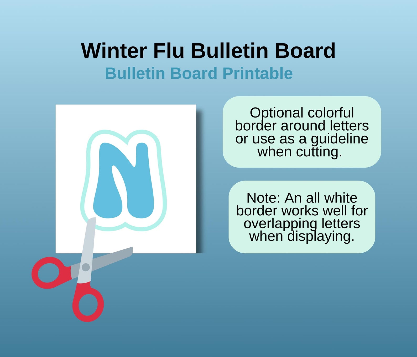 Winter Flu Bulletin Board Kit: School Nurse Office Decor (PDF Printable ...