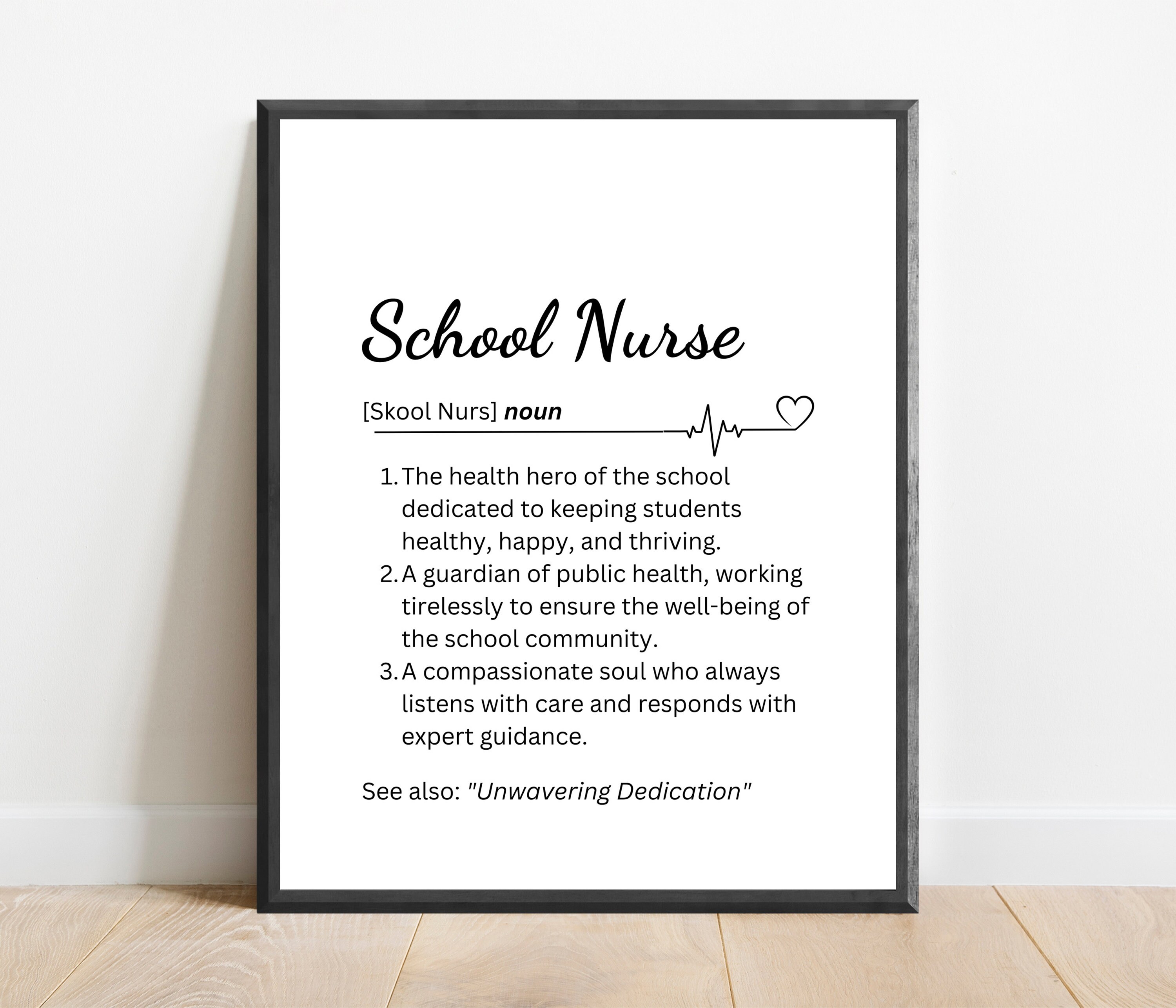 School Nurse Printable Poster, School Nurse Definition Print, End of ...