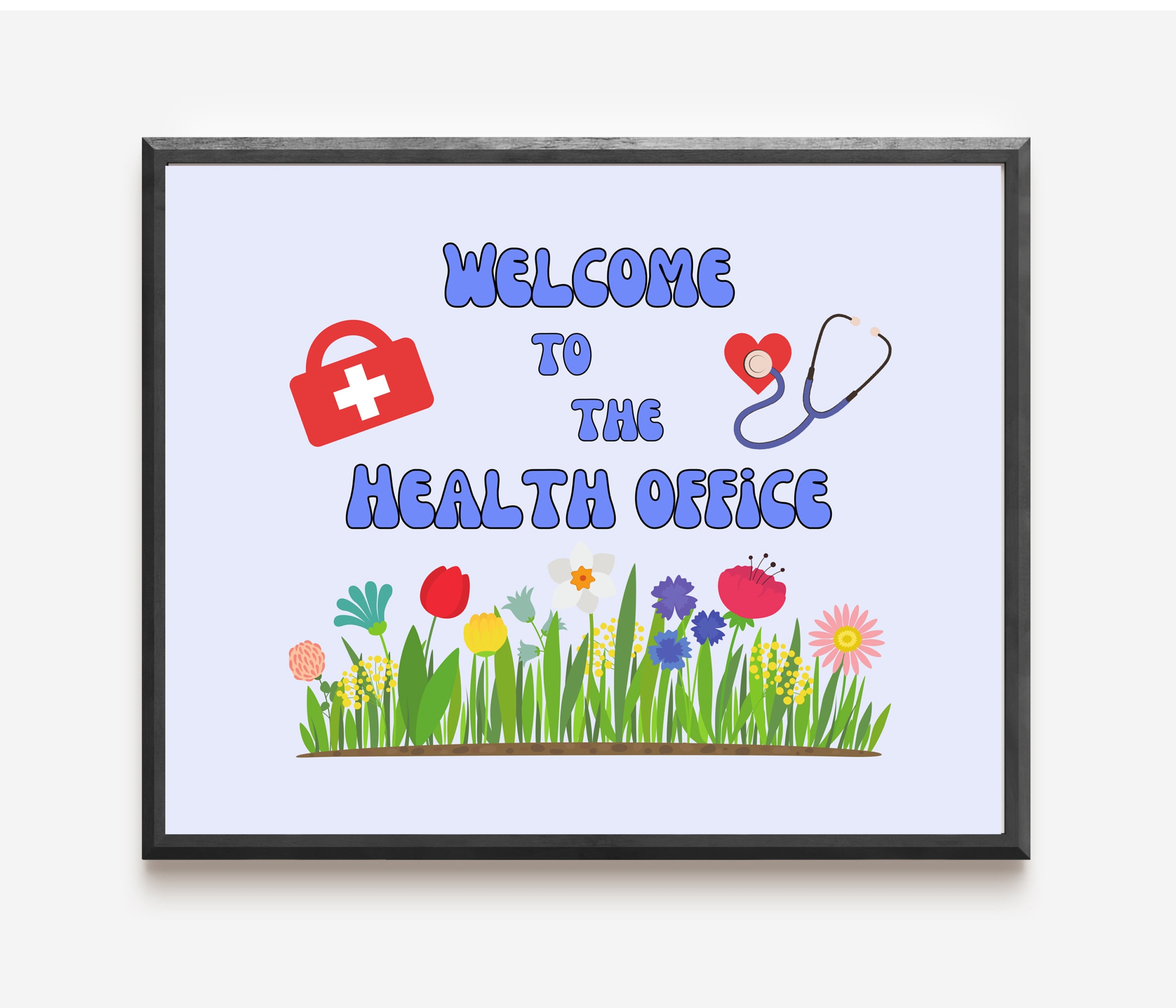 Health Office Welcome Poster, Printable Nurse Office Welcome Door Sign ...