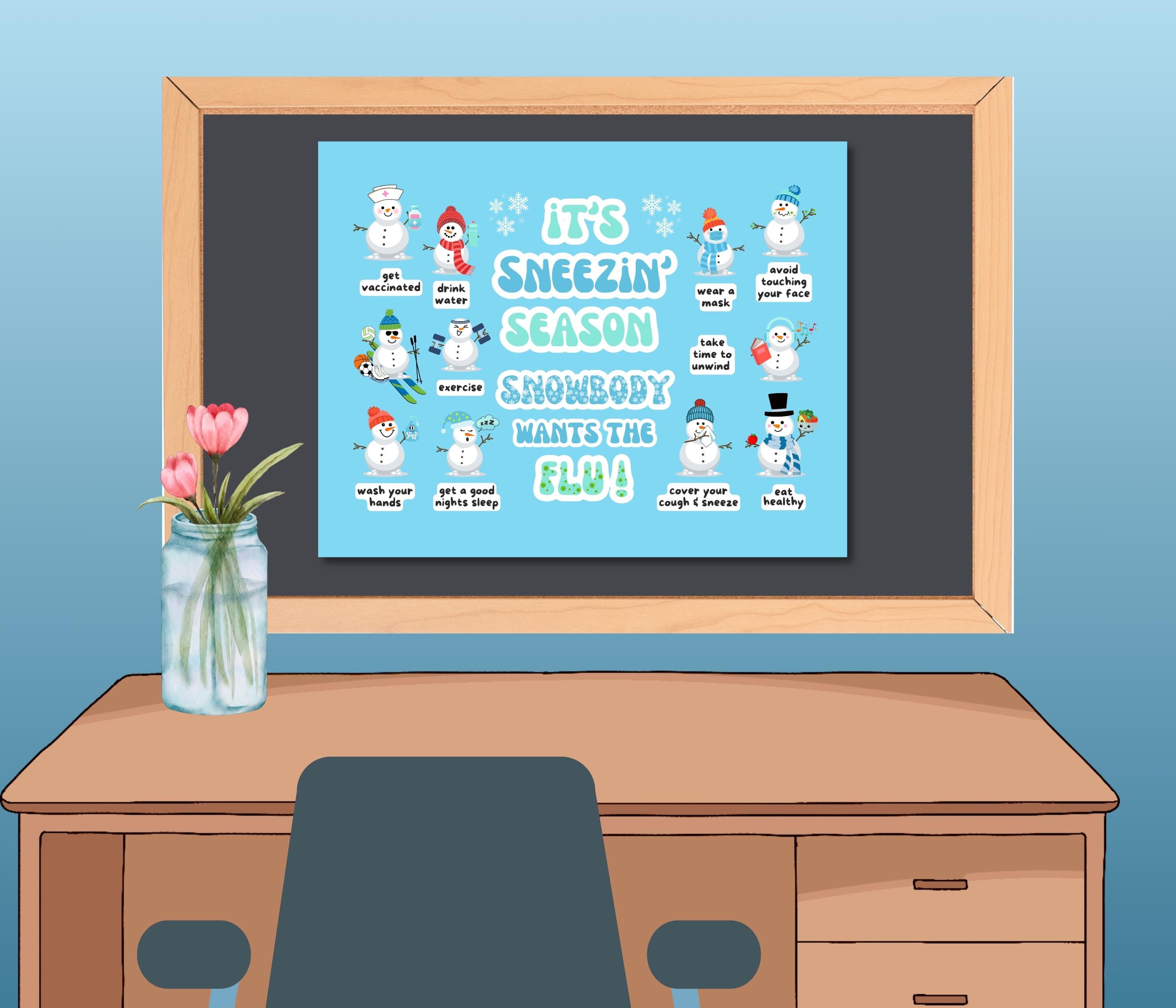 Winter Flu Season School Nurse Poster: Health Promotion Wall Art - Etsy