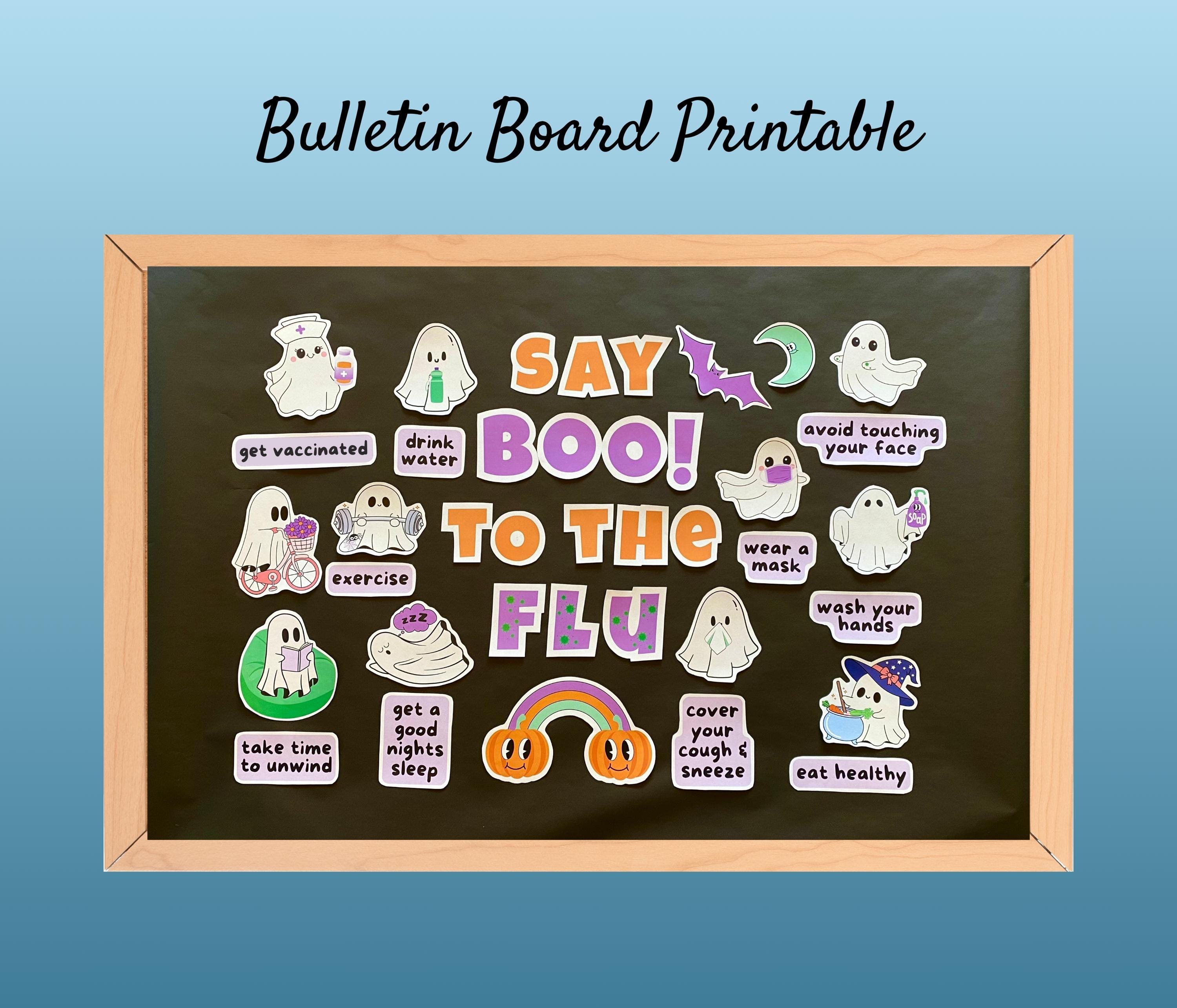 Fall Flu Bulletin Board Kit, Halloween School Nurse Bulletin Board Set ...
