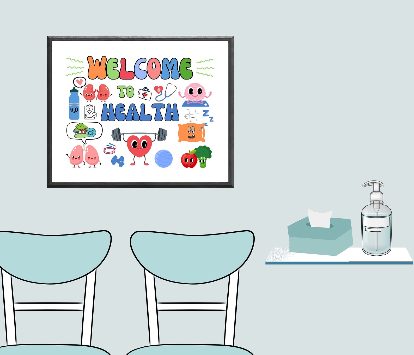 Health Office Welcome Sign, Cute Clinic Decor, Health Class Poster ...