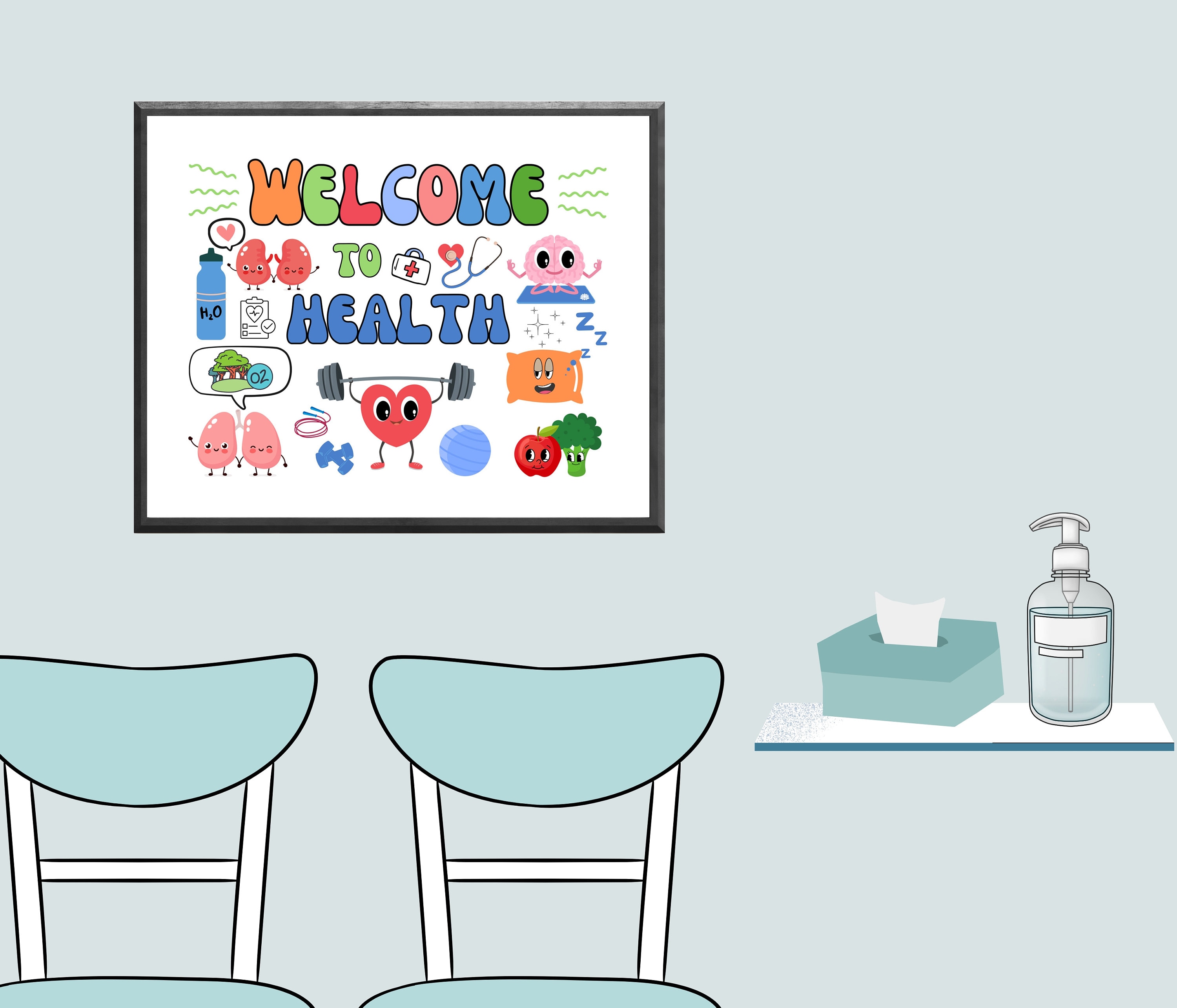Health Office Welcome Sign, Cute Clinic Decor, Health Class Poster ...