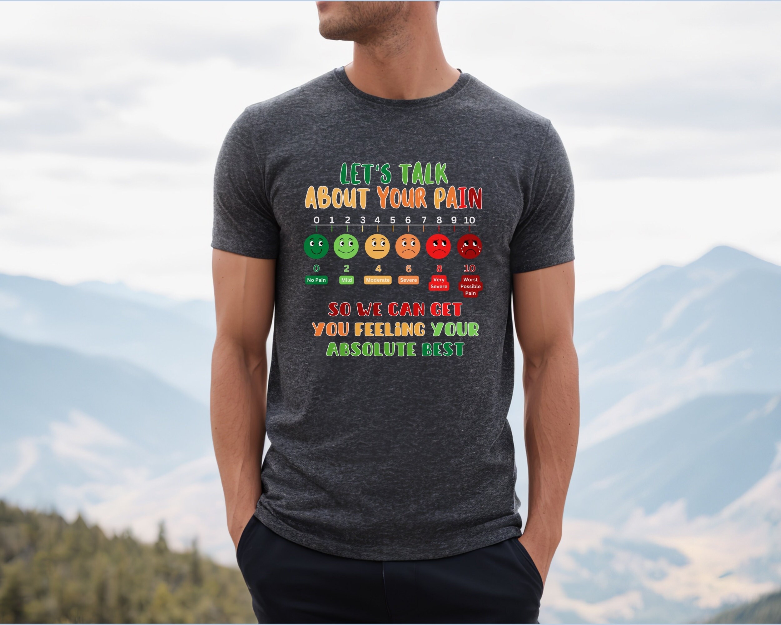 Pain Scale Tshirt, Physical Therapy Pain Assessment Shirt for ...