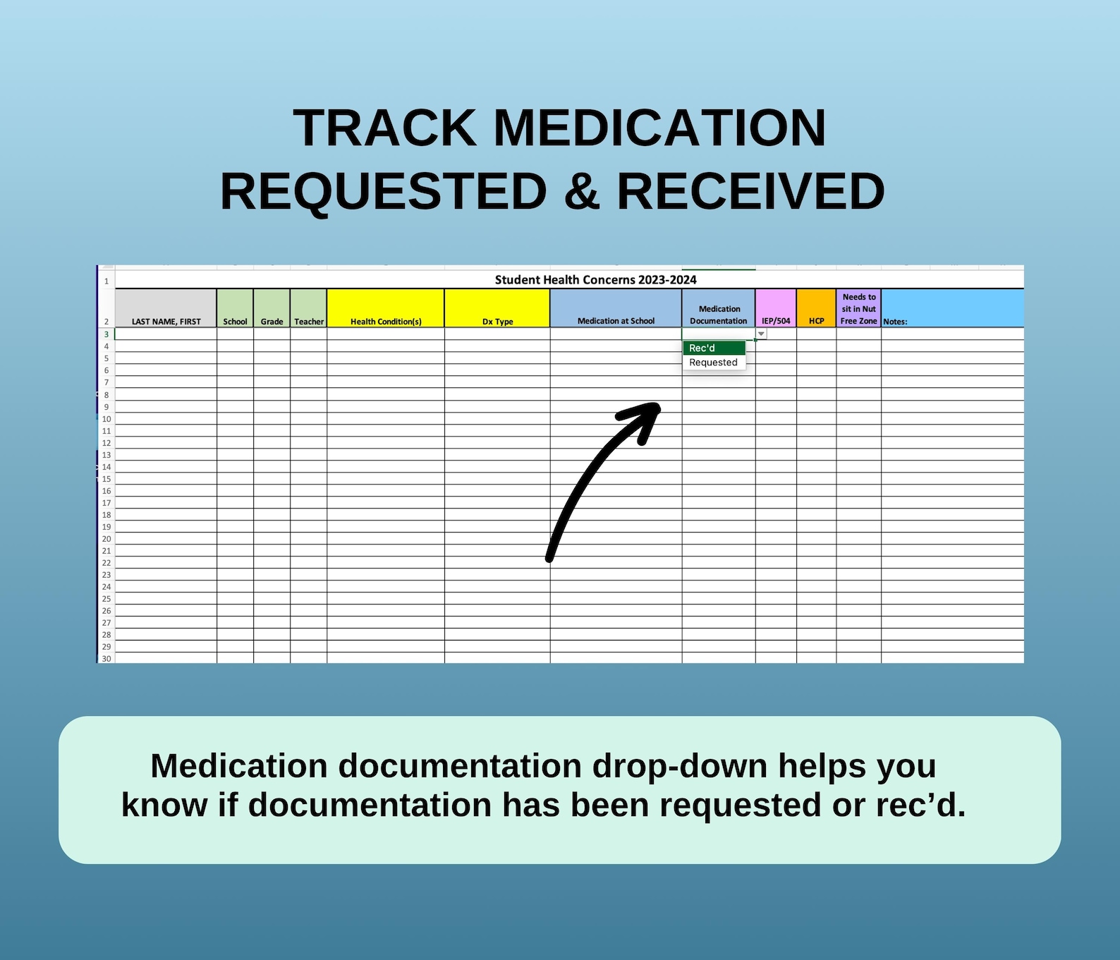 School Nurse Health Log: Student Health Condition Tracker (editable ...