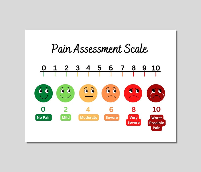 Colorful Digital Pain Scale Pain Assessment Scale School - Etsy