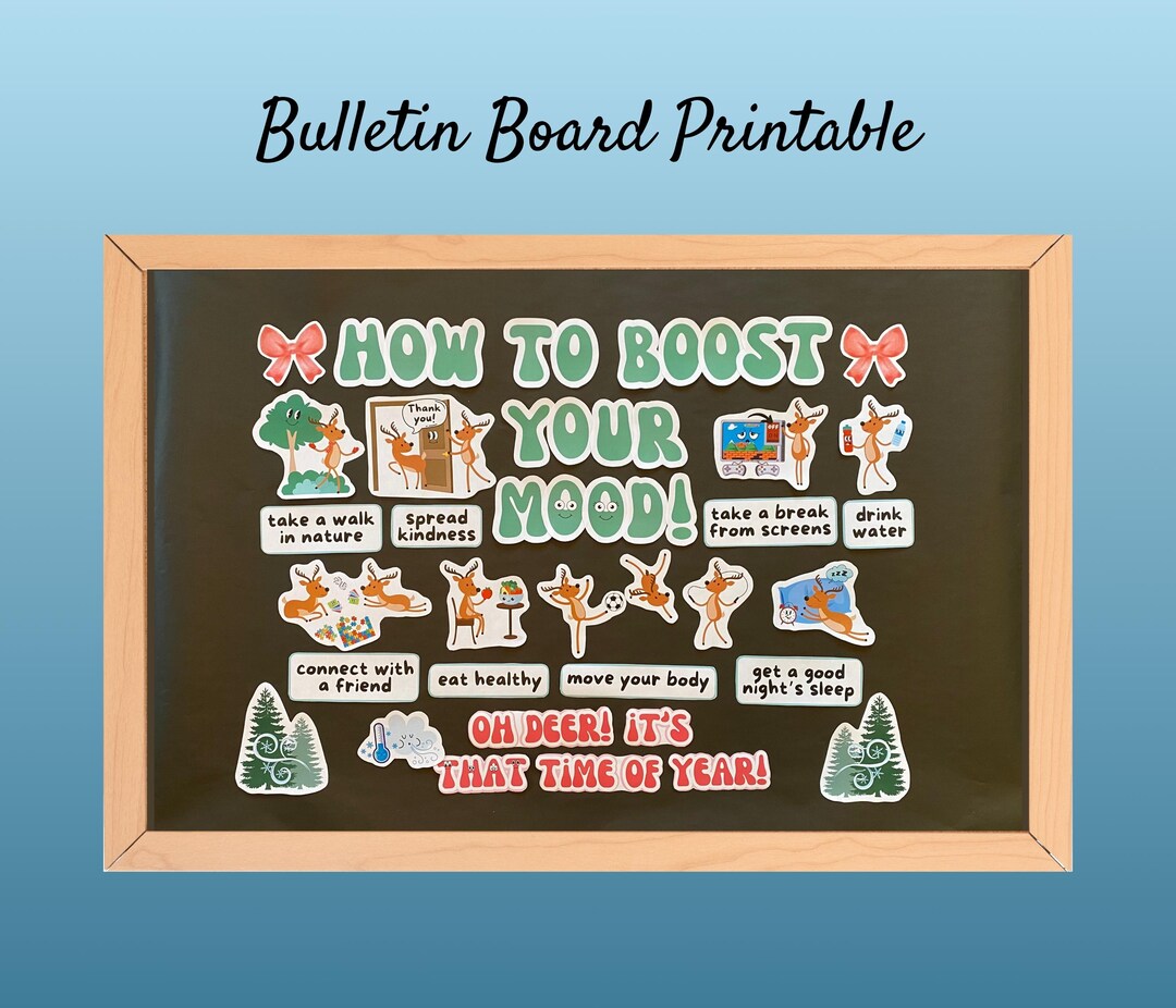 Winter Blues Bulletin Board Kit, Healthy Habits School Nurse Decor ...