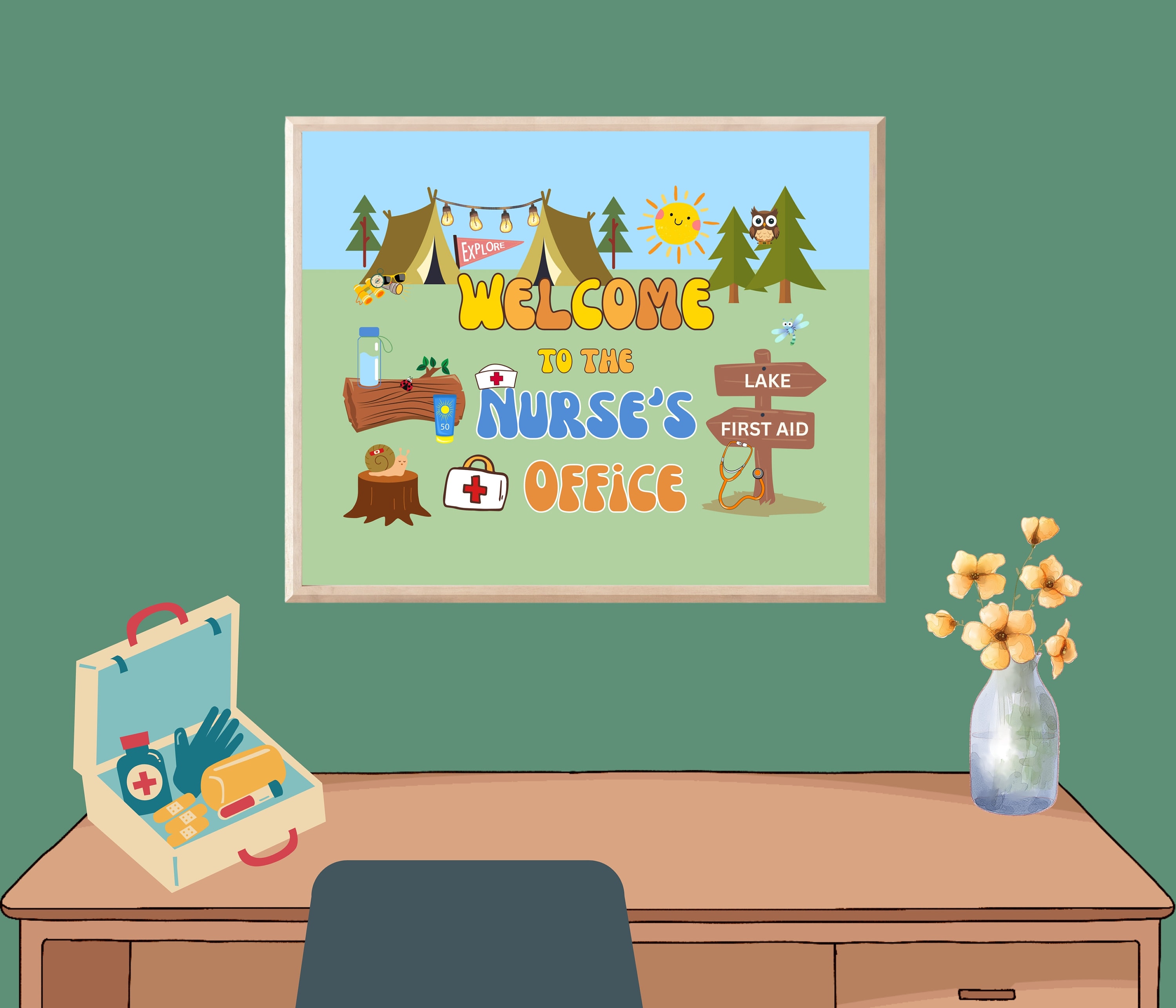 Summer Camp Nurse Office Welcome Poster Printable, Nurse Welcome Door ...