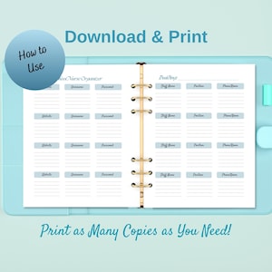 School Nurse Printable Organizer Bundle, School Nurse Password Keeper ...