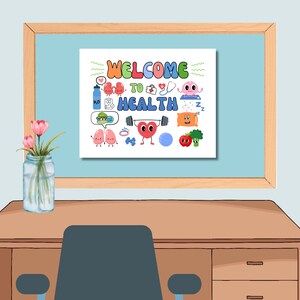 Health Office Welcome Sign, Cute Clinic Decor, Health Class Poster ...