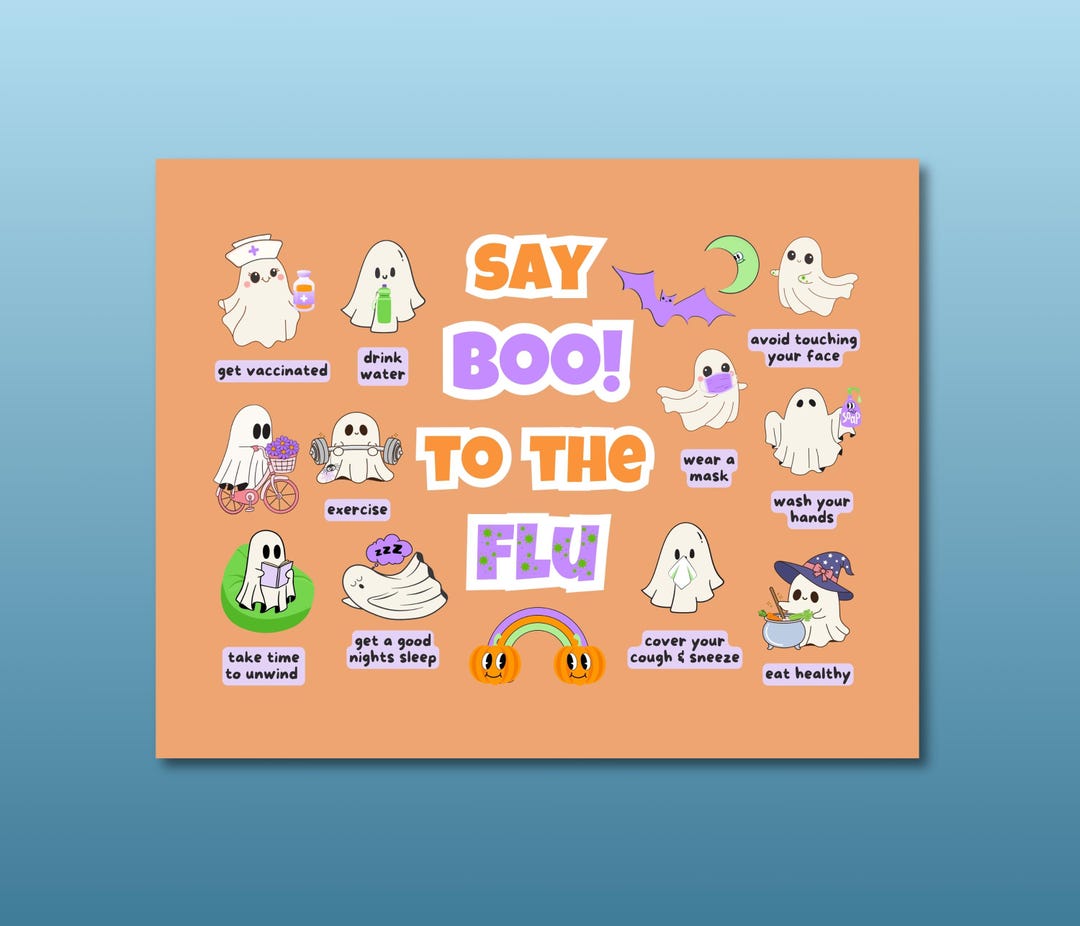 Halloween Flu Poster, School Nurse Decor, Fall Health Office Decor ...