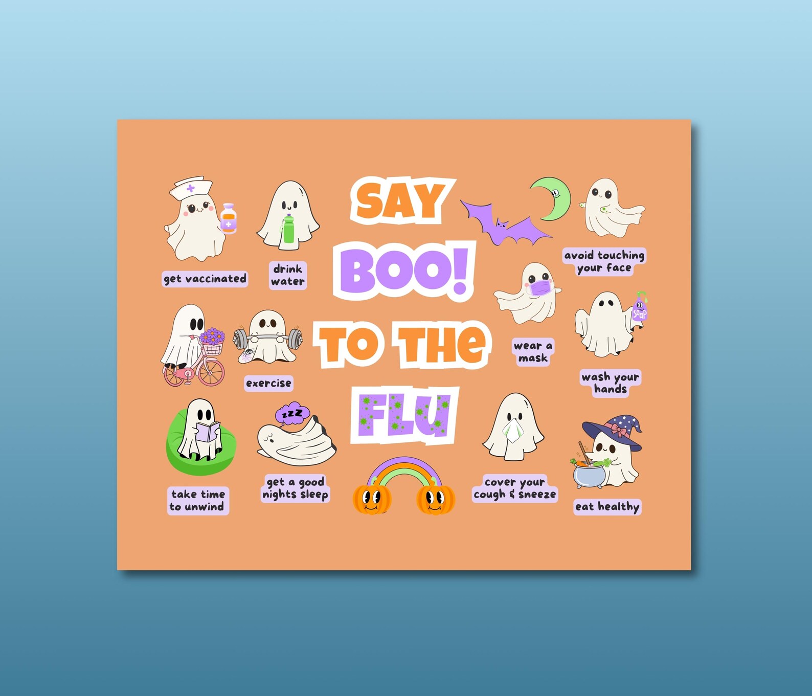 Halloween Flu Poster, School Nurse Decor, Fall Health Office Decor ...