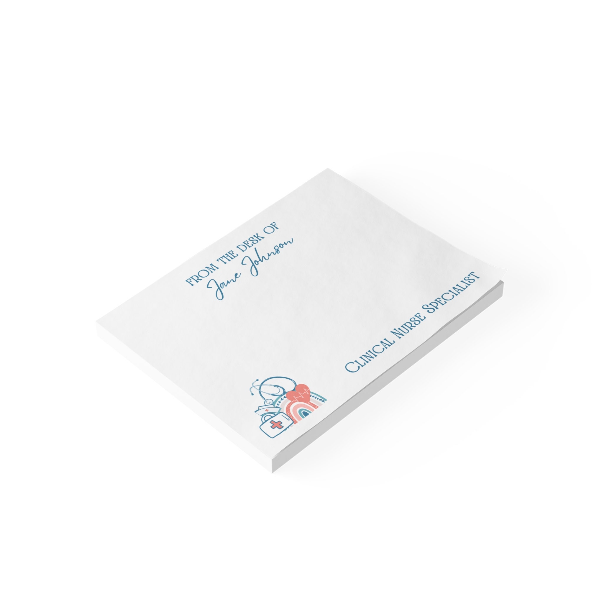 Personalized Nurse Sticky Notes, Custom School Nurse Note Pad, Advanced ...